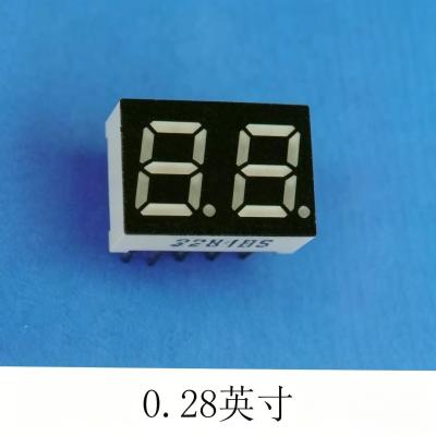 China 0.28 inch 2-digit 7-segment LED display with DIP package for compact devices and battery-powered projects for sale