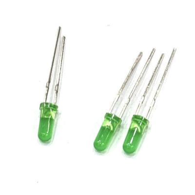 China F3 3mm Long Body Green LED Diode with 8.5mm High Colloid and 520–530nm Diffused Green Light for Clear Indicator Signals for sale