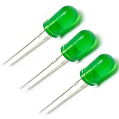 China 5mm Yellow-Green LED Diode with 565-575nm Wavelength and 20mA Rated Current for Through-Hole Indicator Applications for sale