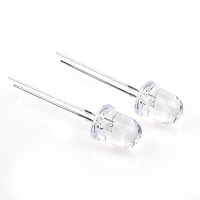 China 8mm Lens Diameter Water Clear Yellow LED Diode Round Head Through-Hole Indicator Lamp Beads for sale