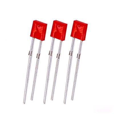 China 2×5×7mm Square Lens High Brightness Red LED Diode Long Pin Through-Hole Indicator Lamp Beads for sale