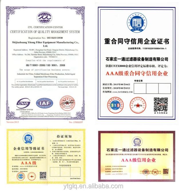 Pocket air filter F5 F6 F7 F8 F9 with high air flow low pressure drop