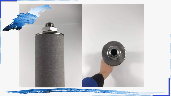 1 um stainless steel powder sintered filter cartridge low pressure drop for Polyester filtration
