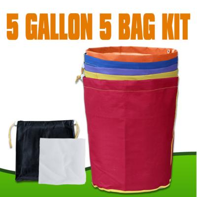 China Greenhouse 5 Gallon 5 Bags Essence Extractor Bubble Ice Bag Herbal Hash Bags With Pressing Screen for sale