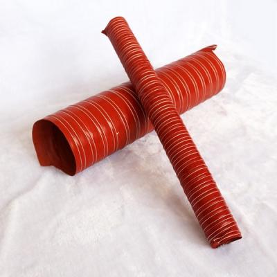 China Heat Resistant Red Double Layer Silicone Flexible Vent Air Duct Hose Tube For Air Ventilation for sale