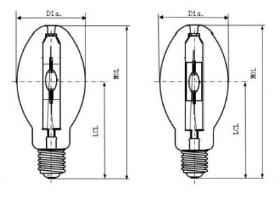 China 250W Elliptical ED Pulse Start Metal Halide Lamp with High Lumen and Long Life E39 / EX39 / E40 / E27 for sale