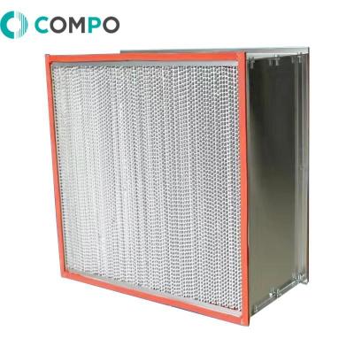 China High Temp Industrial Deep Pleated HEPA Filter H13 H14 With Aluminium Frame for sale