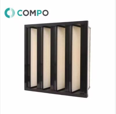 China Soluções de sala limpa Caixa V Filtro bancário 24x24x12 Para filtro de entrada de ar de turbina de gás for sale
