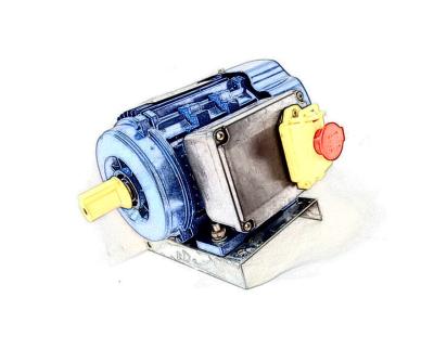 China 1.5 HP Asynchronous One Phase Induction Motor With Protector For Bore well Compressor for sale