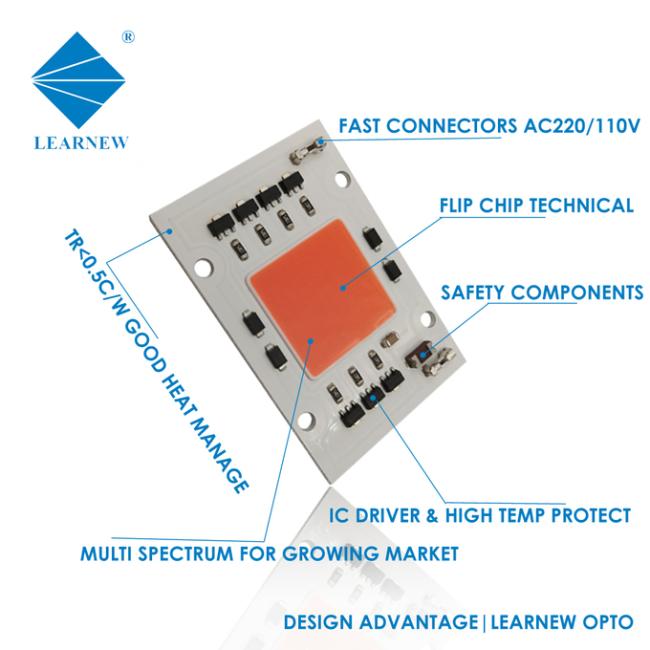 380-780nm LED COB Full Spectrum 50W Lumens Driverless COB LED 2