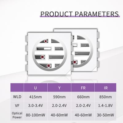 China SMD5050PIR2 SERIES High Power Chips 0.3w 585-595nm 840-850nm 80-100mW Voor camera's en 3D-printen Te koop