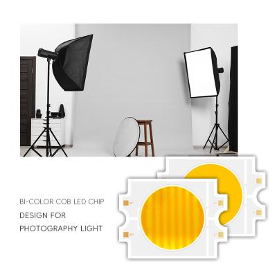 China 2700K+6500K 4055 CSP LED Cob Chip Tunable Bi Color 100W 200W 300W COB LED Module CRI95 for sale