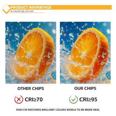 China COB LED Chip 2800k / 6500k CCT High CRI RA95 COB LED Chips R21mm 40W+40W 100-110lm/w 1.1A 36-38V for Stage Lights for sale