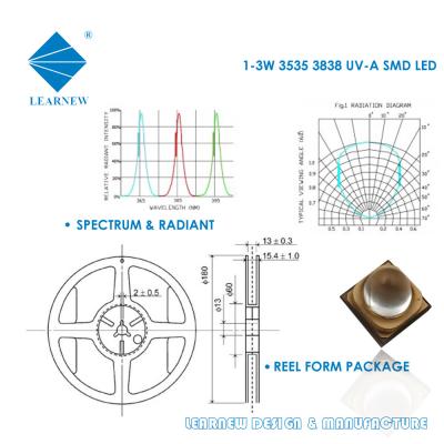 China Uva Led Shenzhen Factory 3838 3W UV UVA LED Chips For UV Curing 3D Printer for sale