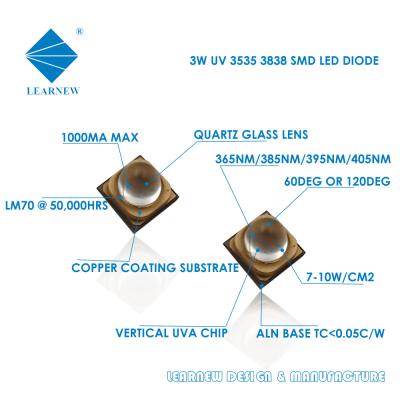 China Uva Led Shenzhen Factory 3838 3W UV UVA LED Chips For UV Curing 3D Printer for sale
