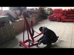 Hydraulic 2 Ton Foldable Engine Crane , 230cm Car Engine Lifting Crane