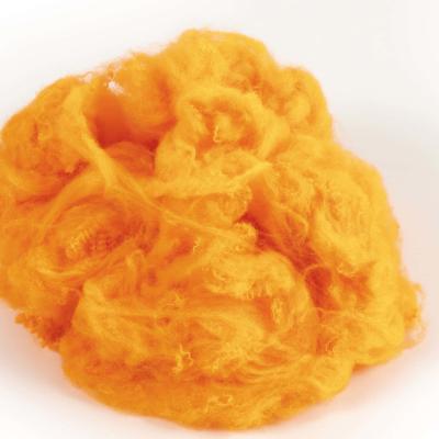China Orange Color Polyester Staple Fiber Recycled Polyester Fiber Synthetic Fibers for sale