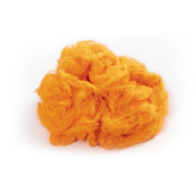 China Orange Color Polyester Staple Fiber Recycled Polyester Fiber Synthetic Fibers for sale