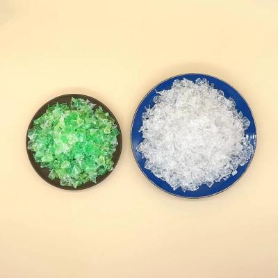 China Kalt und heiß gewaschen RPET Flakes Scraps Plastik Klar Grün Weiß Blau zur Flaschenherstellung zu verkaufen
