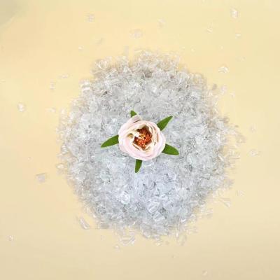 China Kalt und heiß gewaschen RPET Flakes Scraps Plastik Klar Grün Weiß Blau zur Flaschenherstellung zu verkaufen