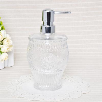China Home bathroom glass bottle soap dispenser hand sanitizer bottle for sale