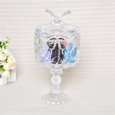 China Handmade glass candy jar pedestal dessert glass candy container hot sale 2016 for sale