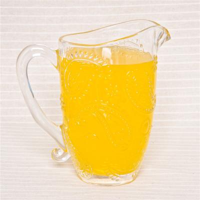 China handmade home use glass pitcher water juice pitcher transparent paisley glass pitcher for sale