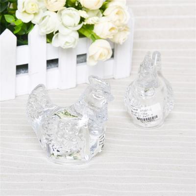 China Hnad craft art glass collectable galss hen cute animal clear galss hen figurine for sale