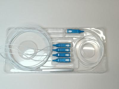 Cina Connettore d'acciaio a fibra ottica dello Sc UPC del separatore della metropolitana dello SpA 0.9mm di divisore 1x4 in vendita