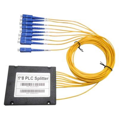 China divisor ótico 1x8 da fibra de 2.0mm G657A, divisor do PLC da CAIXA do ABS com conectores de SCUPC à venda