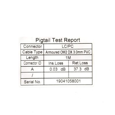 Cina Cavo di toppa a fibra ottica di UPC APC, multi treccia della fibra di LC di modo in vendita