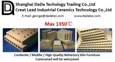 China Cordierite Mullite Extruded batt kiln furnitures with temperature 1350 degree for sale