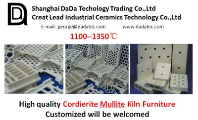 China Industrial ceramic refractory Cordierite Mullite Heavy Clay Kiln Furniture temperature 1350 degree 2cm white for sale