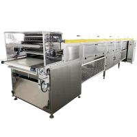 China Automatic Pocky Biscuit Coating Machine 400mm Belt Width Chocolate Enrobing Line for sale