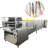 China Automatic Pocky Biscuit Coating Machine 400mm Belt Width Chocolate Enrobing Line for sale