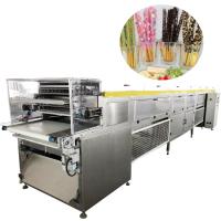 China Automatic Pocky Biscuit Coating Machine 400mm Belt Width Chocolate Enrobing Line for sale