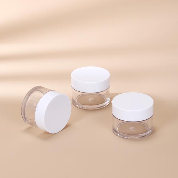 Quality Screw Sealing PET Cream Jar Smooth Surface Plastic Cosmetic Containers With Lids for sale