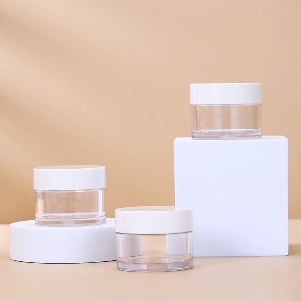 Quality Screw Sealing PET Cream Jar Smooth Surface Plastic Cosmetic Containers With Lids for sale