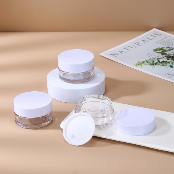 Quality Custom Cosmetic Packaging Jar Lightweight PET Luxury Cream Jar With Lid for sale