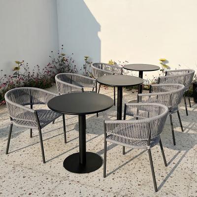 China Modern Villa Outdoor Handmade Aluminum Woven Rattan Wicker Dining Chair-Waterproof & Stackable for sale