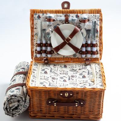 China YILIN Factory Supply Hand-Woven Storage Basket Multifunction High Capacity Camping Hiking Picnic Basket for sale
