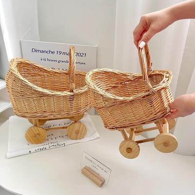China Baby Basket Wicker Storage Basket Flower Basket Photography Props Children's Toys Desktop Decoration for sale