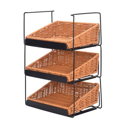 China Drawer-type Multi-layer Woven Shelves Office Desktop Compartment Storage Box Sundries Storage Basket for sale
