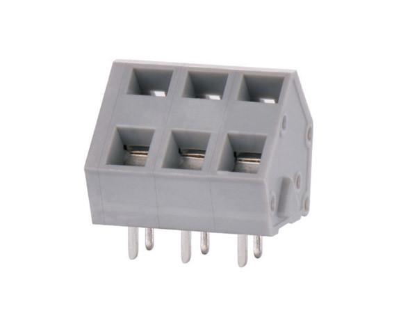 Quality 135Deg Double Row Wiring Screwless Terminal Block Grey For Secure Quick Connect for sale