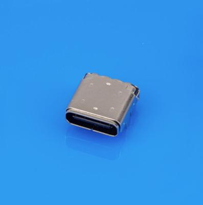 China USB TYPE C 24PIN DIP Plus SMT Mount Receptacle Lengte 9,34 mm roestvrijstalen schelp met Notch USB Type C Port Te koop
