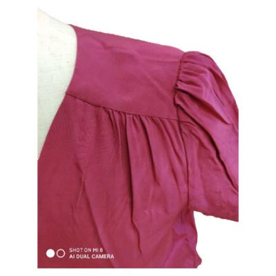 China Bluse kurzen Ärmels Damen-V Neck Breathable Viscose zu verkaufen