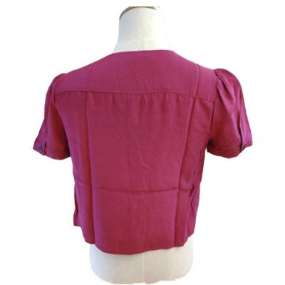 China Bluse kurzen Ärmels Damen-V Neck Breathable Viscose zu verkaufen