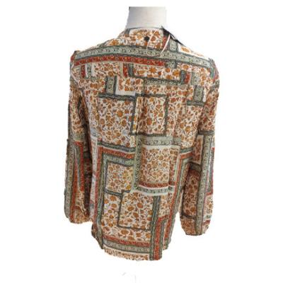 China Kant op Blouse van de de Kettingsdruk van de Hals de Garen Geverfte 98% Viscose Te koop