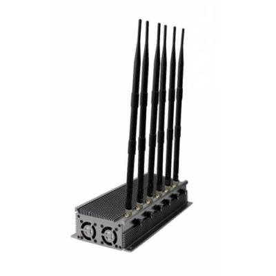 Cina Stampo del segnale di GSM del dispositivo dell'emittente di disturbo di segnale WiFi di 6 antenne 1520-1670 megahertz in vendita