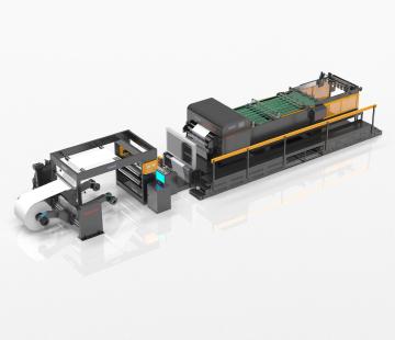 China Board Paper Automatic Double Rotary Paper Sheeting Machine Paper Tube Cutter Epson Nozzle for sale